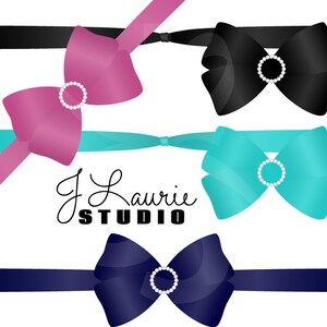 Digital Clipart-colorful Satin Ribbons and Fancy Bows-clipart Bows ...