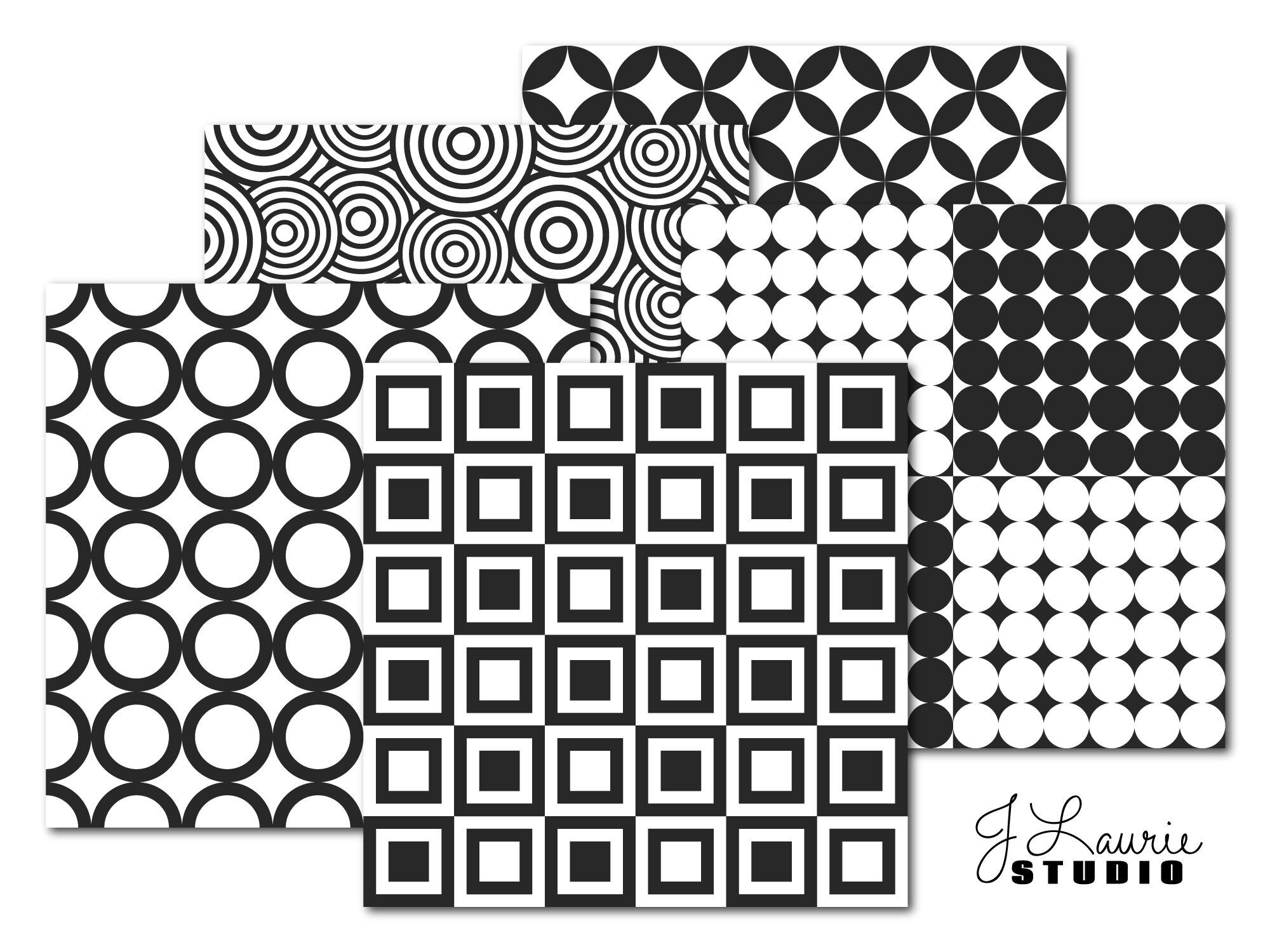 Mod Patterns-charcoal Gray-digital Scrapbook Papers-commercial - Etsy