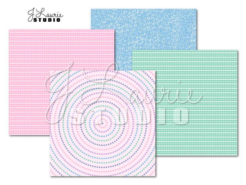 Sugar Rush-digital Scrapbook Papers-commercial Use-pastel Colors-pink ...