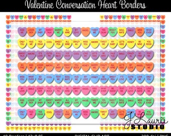 Digital Clipart Hearts-valentine Convo Hearts-conversation | Etsy
