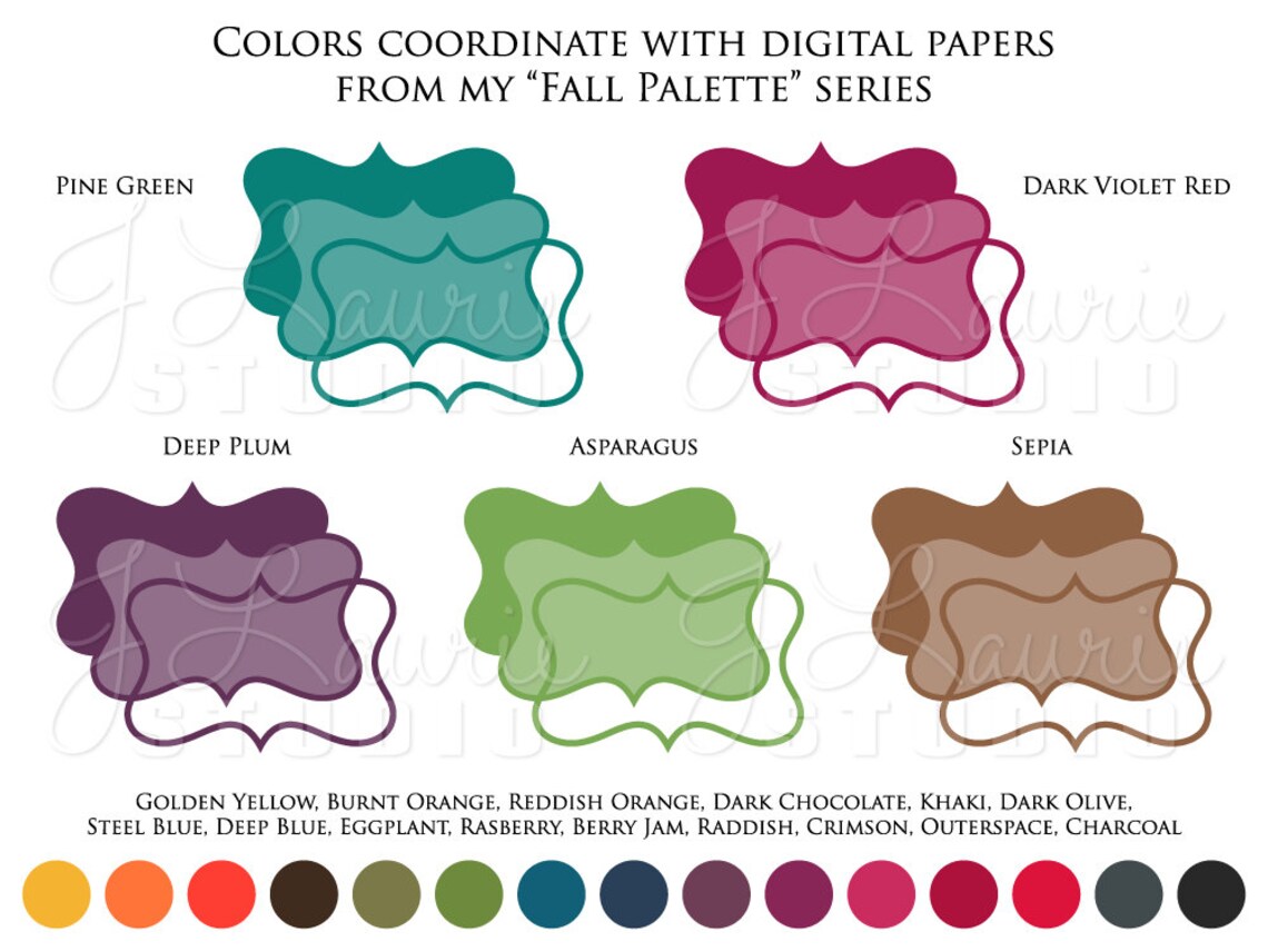 Frames-fall Colors-digital Clipart Frames-commercial Use-text Boxes ...