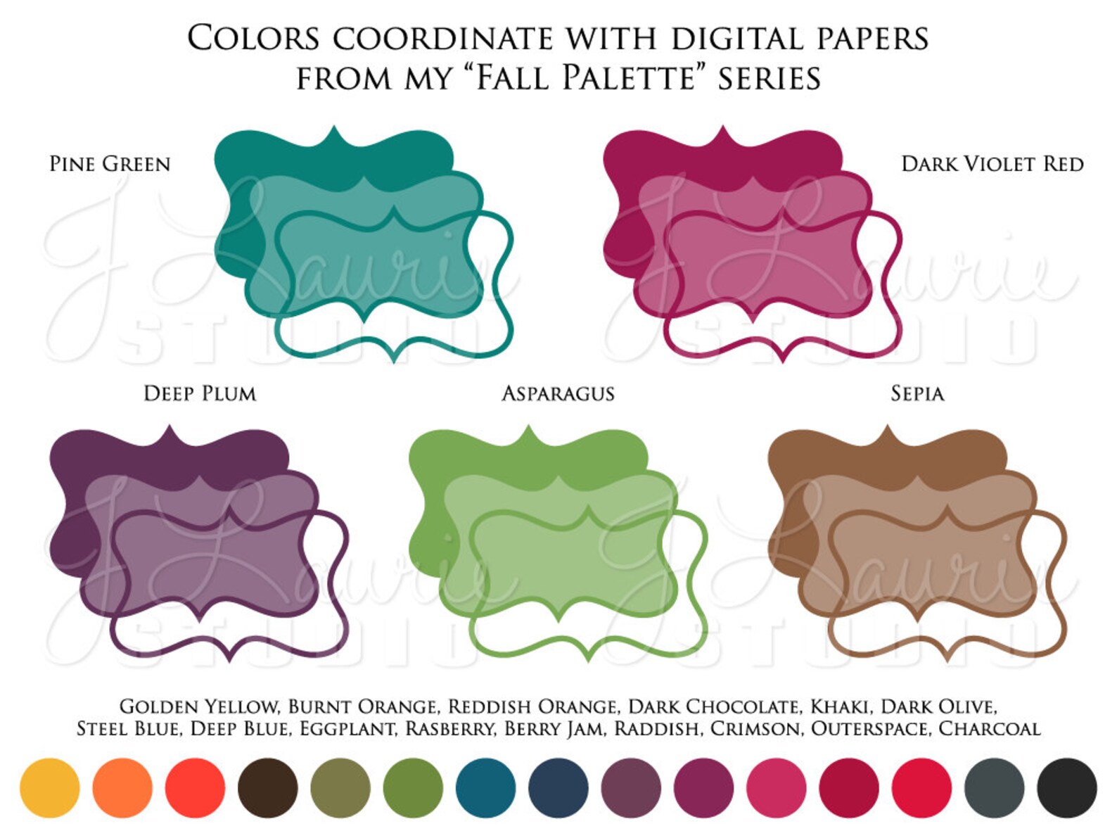 Frames-fall Colors-digital Clipart Frames-commercial Use-text | Etsy