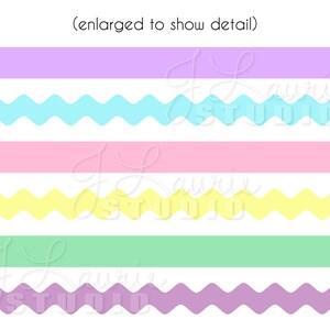 Pastel Digital Clipart Borders-clipart Elements-zig Zag-ric Rac-digital ...