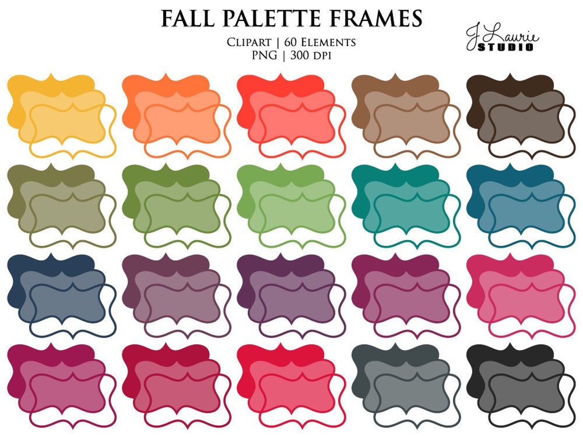 Frames-fall Colors-digital Clipart Frames-commercial Use-text | Etsy