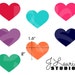 Digital Clipart-colorful 2 Inch Hearts-small Printable Hearts-rainbow ...