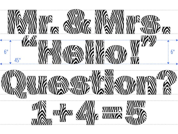 Zebra Print Letters Clip Art