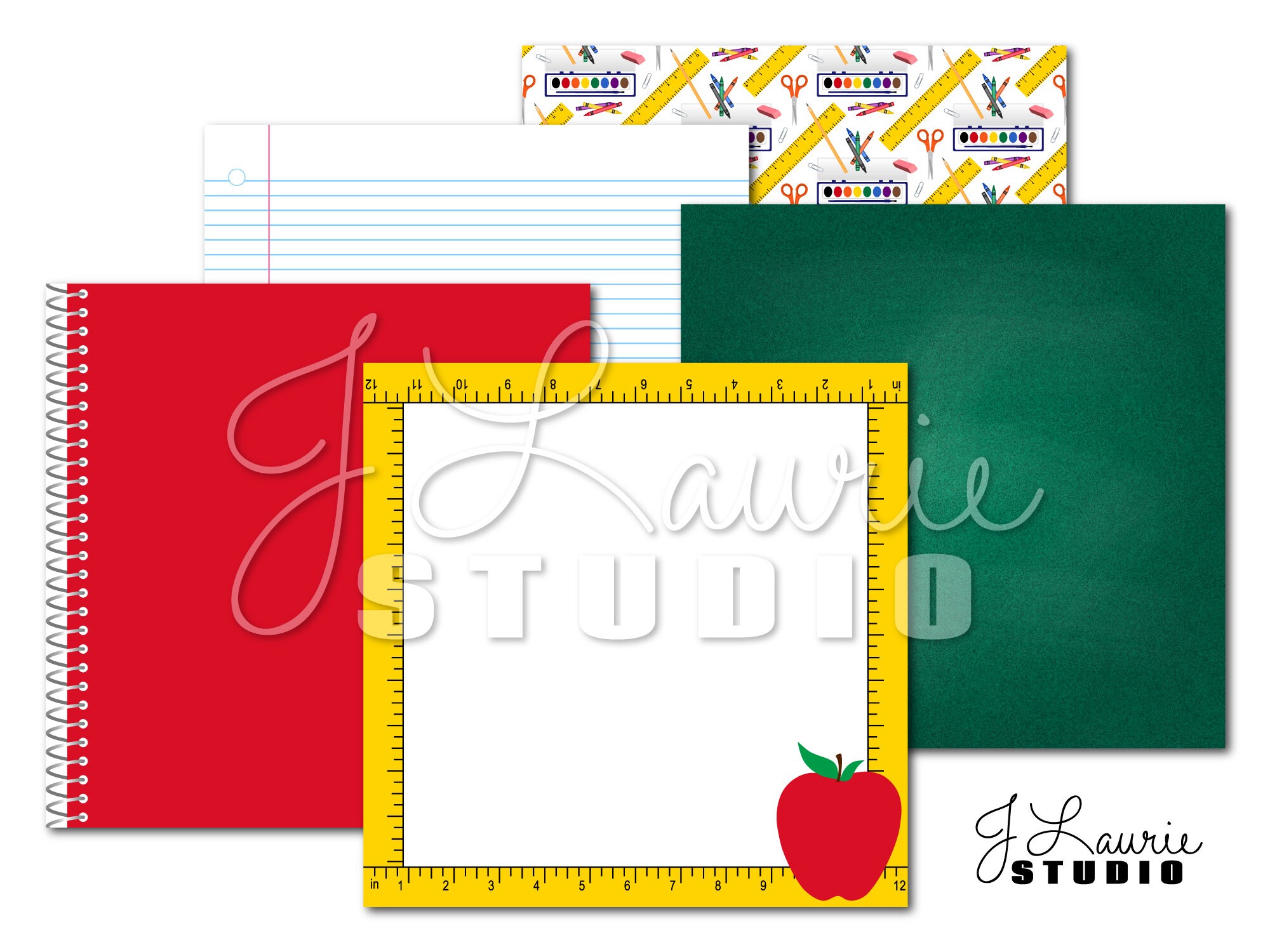 Back to School-digital Scrapbook Papers-commercial Use-classroom ...