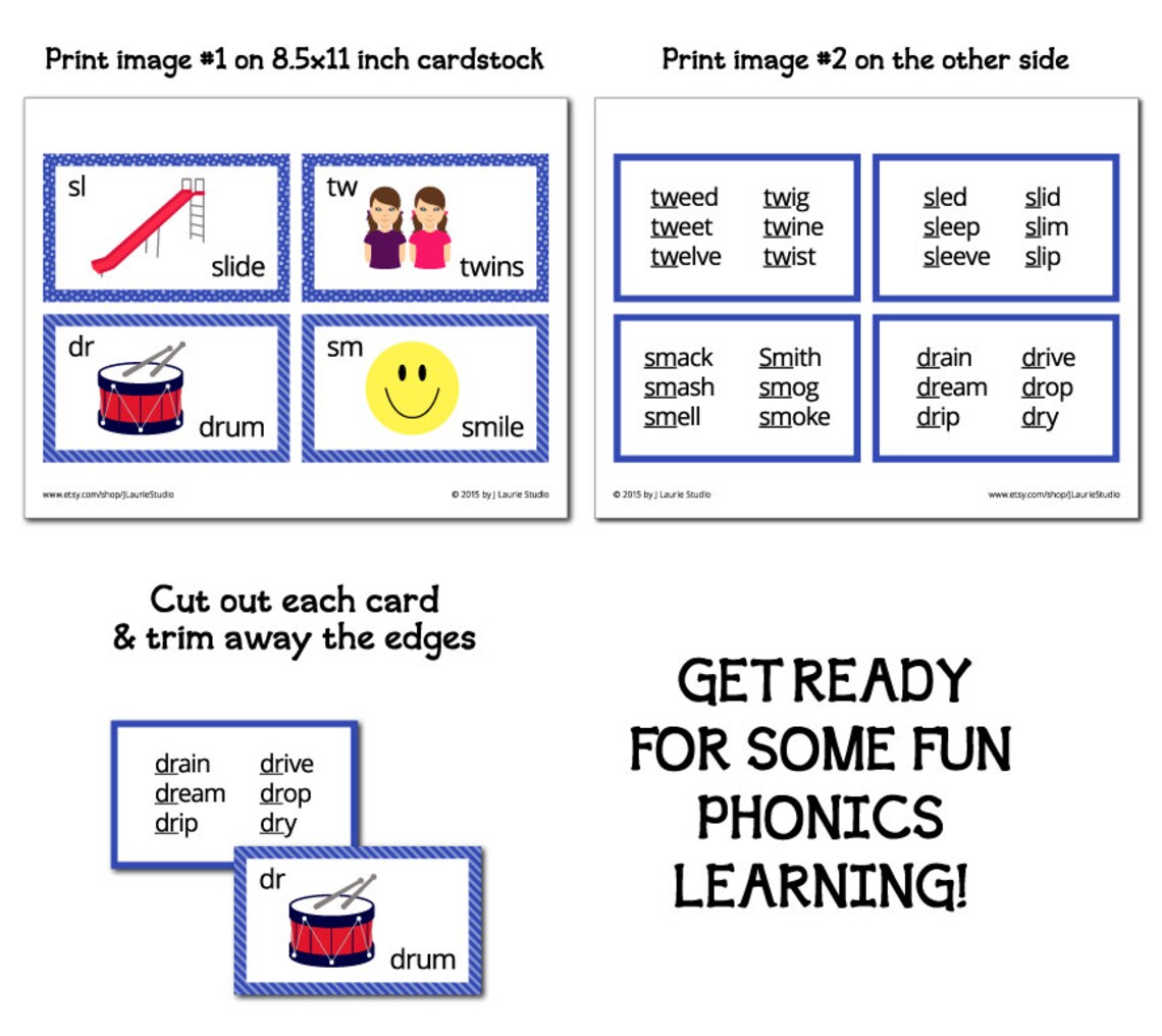 Phonics Flashcards-phonics Lesson-printable Phonics | Etsy