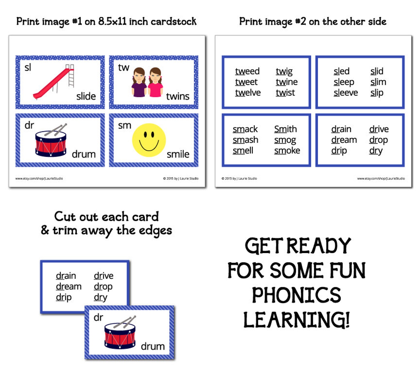 Phonics Flashcards-phonics Lesson-printable Phonics | Etsy