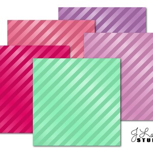 Gradient 2 Tone Diagonal Stripes-springtime-digital Scrapbook Papers ...