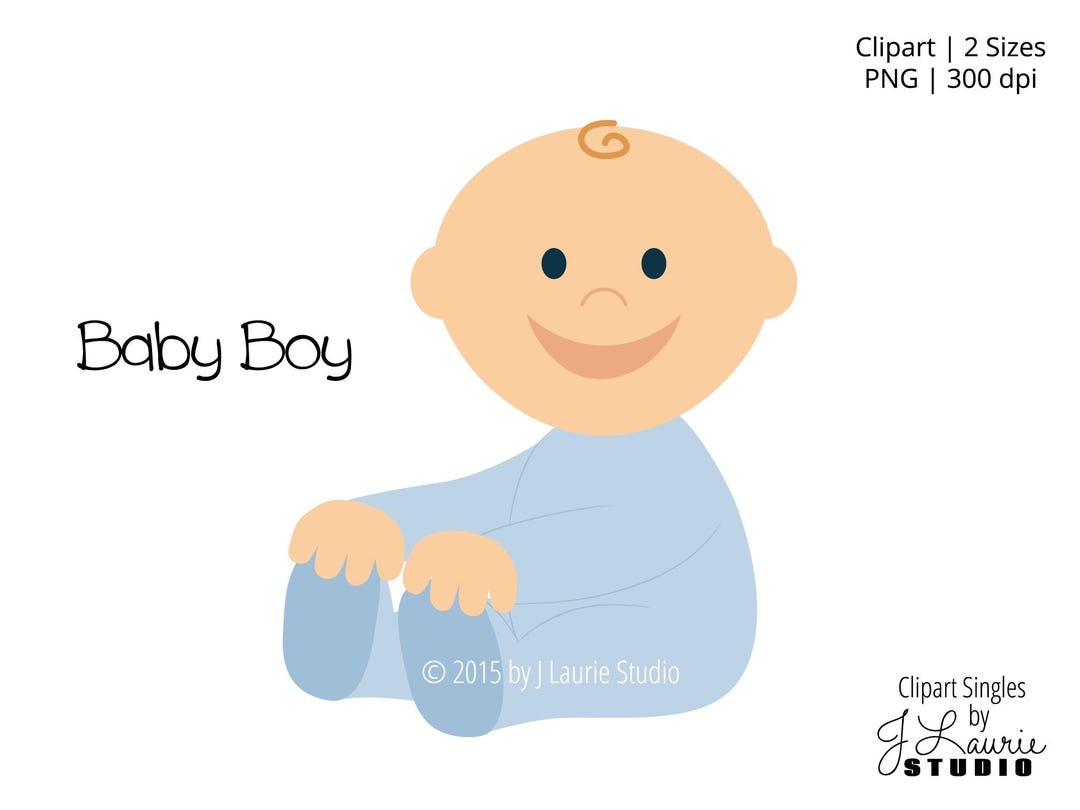 Baby Boy-digital Clipart-singles-blue-baby Shower-baby-graphics-image ...