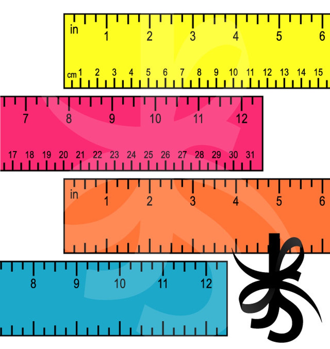 Digital Clipart-colorful 12 Inch - Etsy