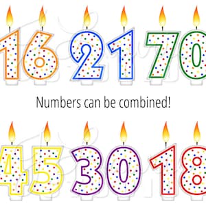 Digital Clipart Birthday Candles-number Candles-rainbow Party-pride ...