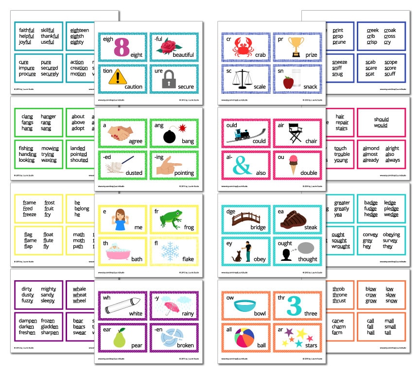 Phonics Flashcards-phonics Lesson-printable Phonics Flashcards-grammar ...