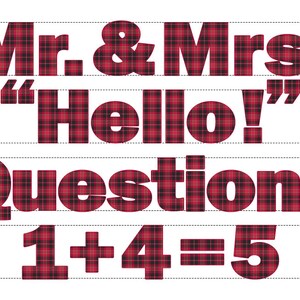 Digital Alphabet Letters Clipart-red Plaid-school Plaid-elements ...