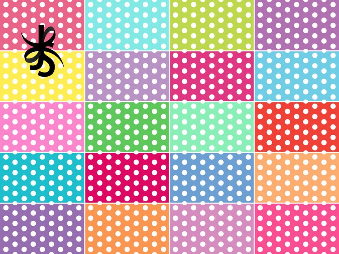 Polka Dots-Springtime-Digital Scrapbook Papers-Commercial | Etsy