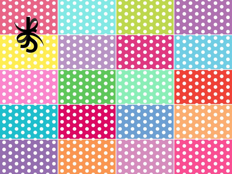 Polka Dots-Springtime-Digital Scrapbook Papers-Commercial | Etsy