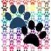 Digital Clipart Pet Paws-cat Paw-dog Paw-animal Graphics-rainbow Colors ...
