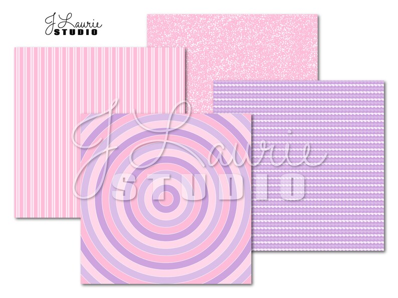 Sugar Rush-digital Scrapbook Papers-commercial Use-pastel Colors-pink ...