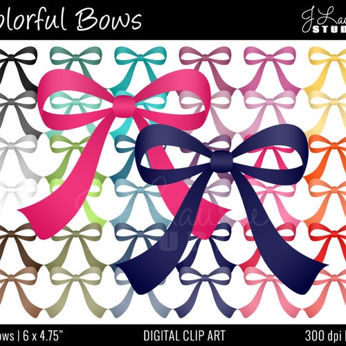 100 Bows Digital Clip Art Commercial Use Instant Download PNG - Etsy