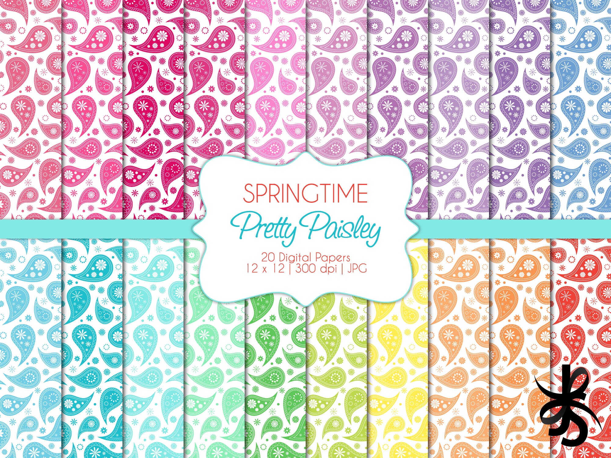 Printable Paisley Scrapbook Paper