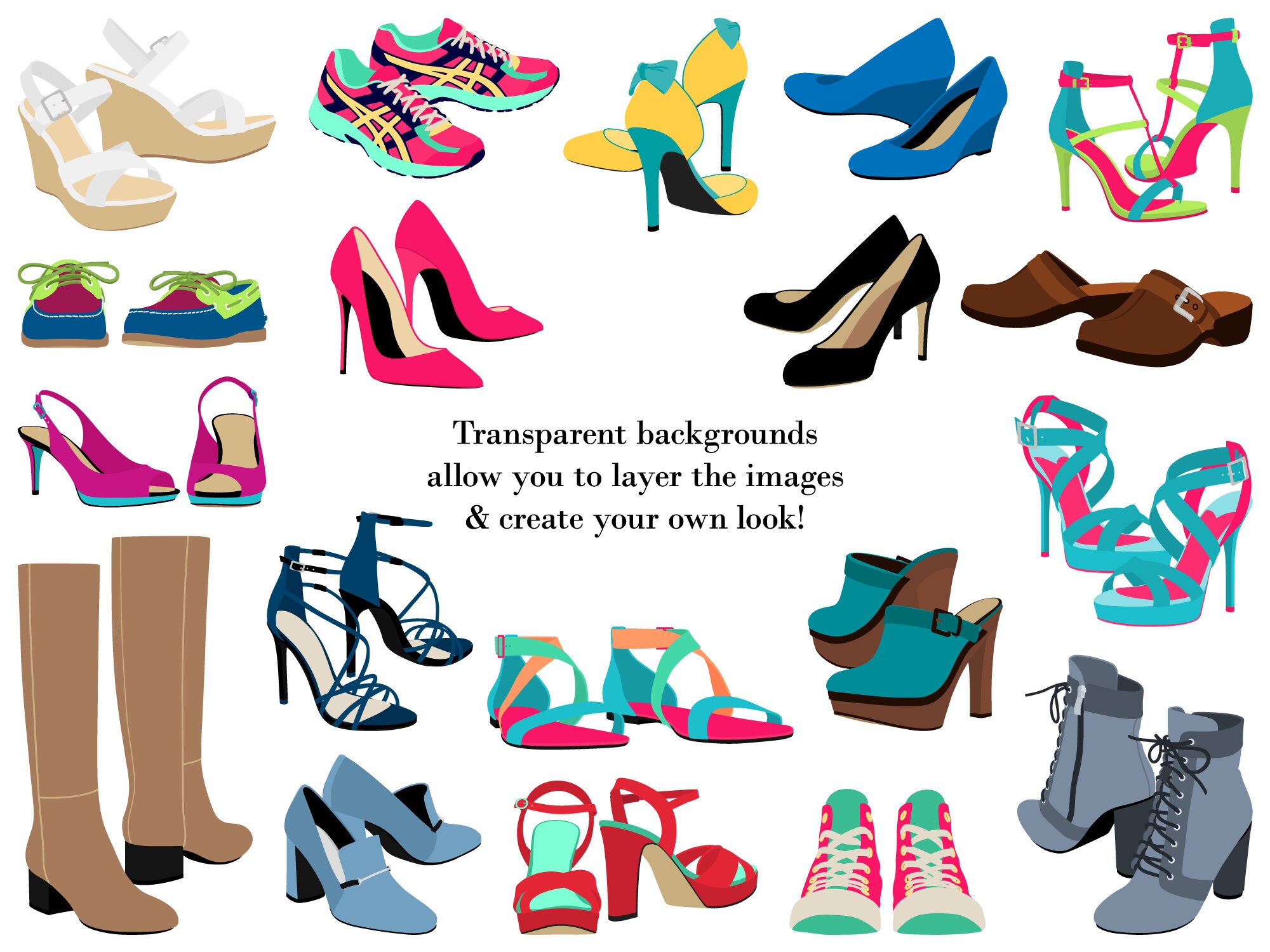 Clipart Shoes-digital Clip Art-commercial Use-high Heels-stilettos ...