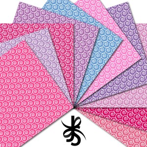 Swirls-springtime-digital Scrapbook Papers-commercial Use-geometric ...