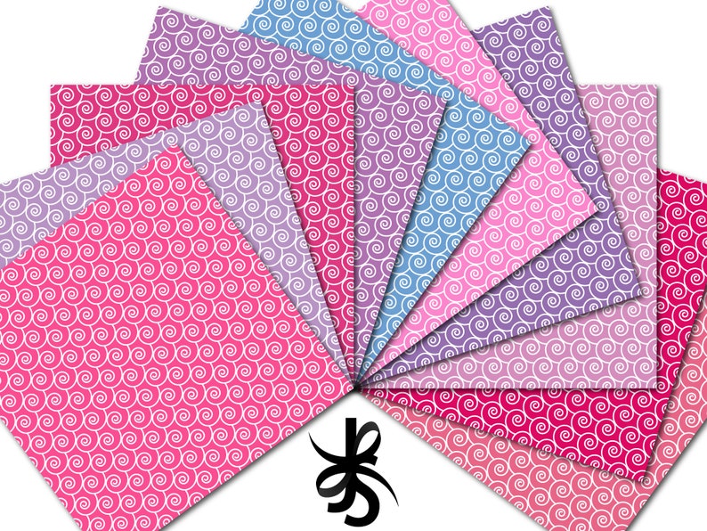 Swirls-springtime-digital Scrapbook Papers-commercial | Etsy