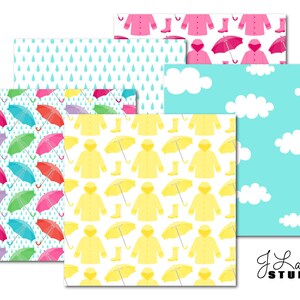 Rainy Day-Digital Scrapbook Papers-Commercial | Etsy