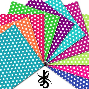 Polka Dots-summer Bright Colors-digital Scrapbook Papers-commercial Use ...