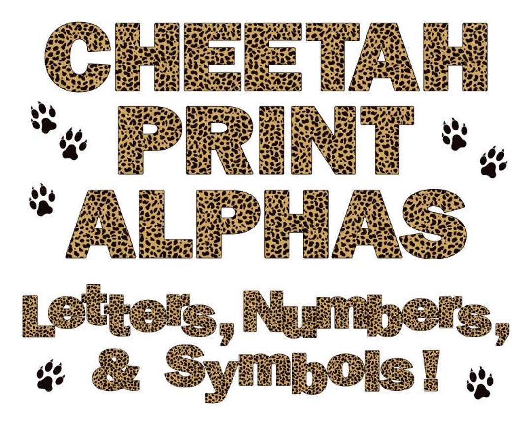 Cheetah Print Digital Alphabet Letters Clipart-animal Print-numbers ...