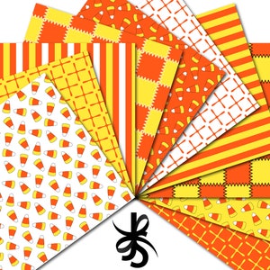 Candy Corn-halloween Digital Scrapbook Papers-commercial Use-halloween ...