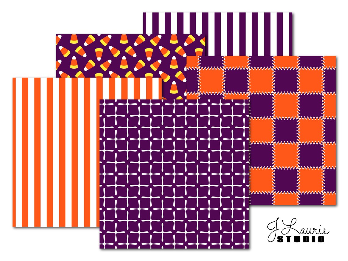 Candy Corn-halloween Digital Scrapbook Papers-commercial - Etsy