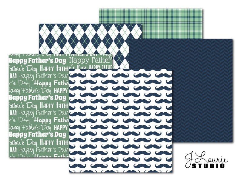 Fathers Day-digital Scrapbook Papers-commercial - Etsy