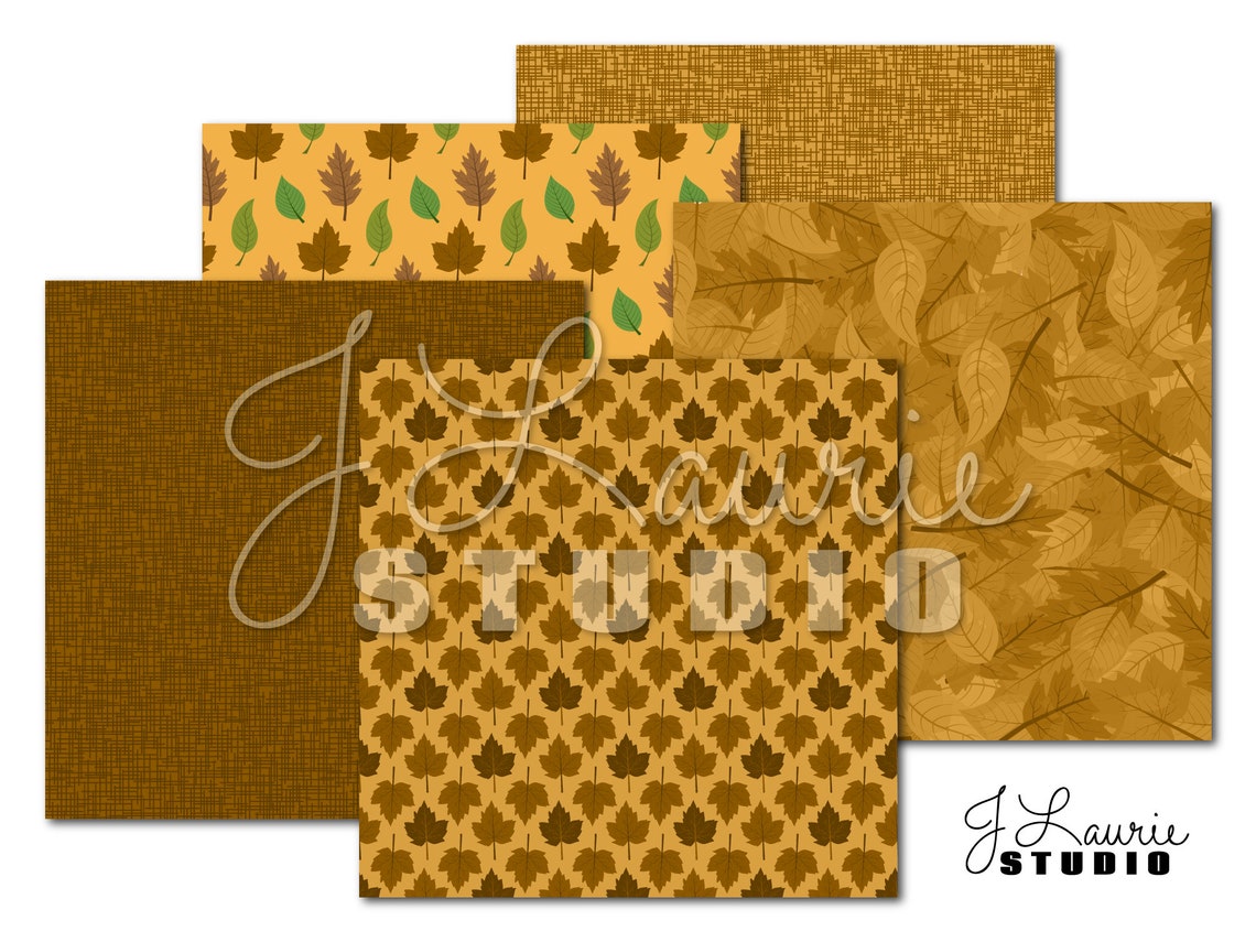 Autumn Leaves-digital Scrapbook Papers-commercial Use-fall - Etsy