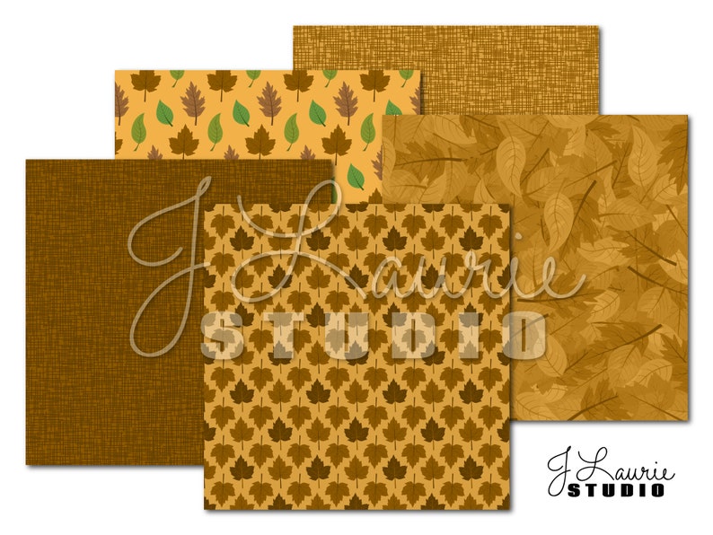 Autumn Leaves-digital Scrapbook Papers-commercial Use-fall - Etsy