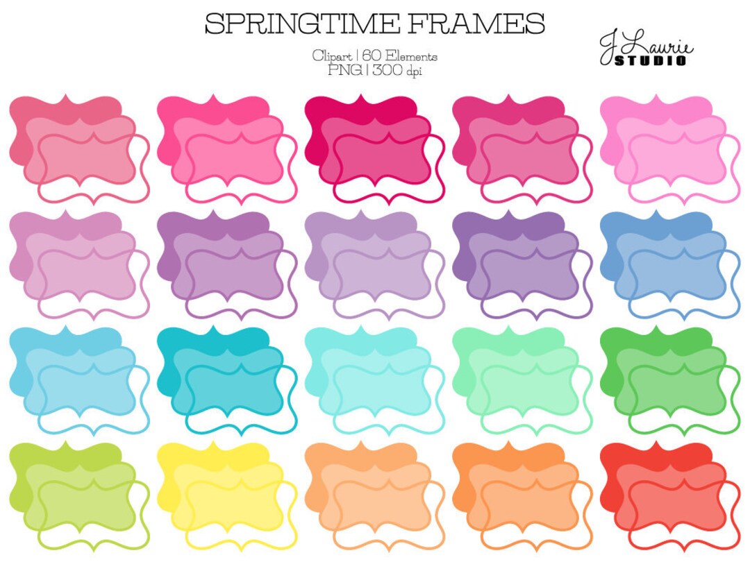 Frames-springtime-digital Clipart Frames-commercial Use-text Boxes ...