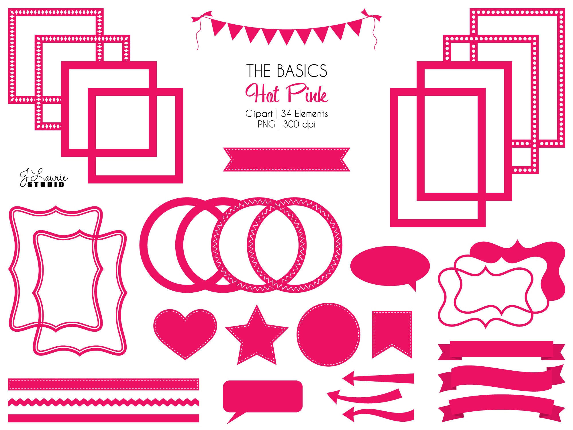 Hot Pink Frame Clipart