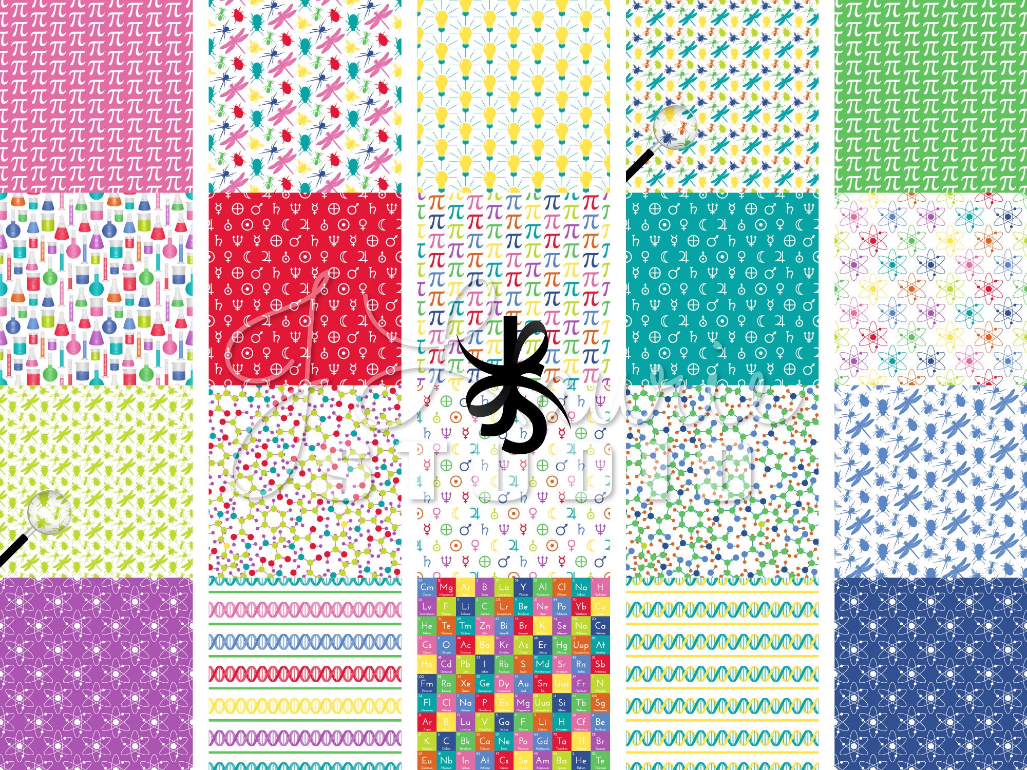 Science Fun-digital Scrapbook Papers-commercial Use-scientific ...