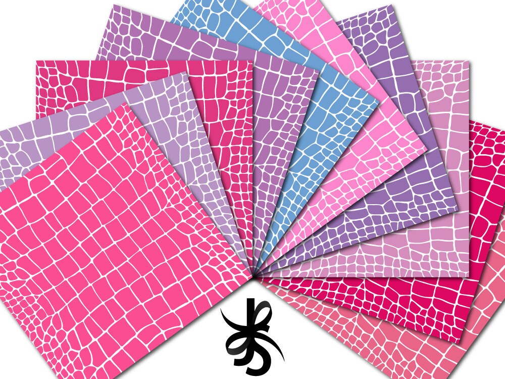 Alligator Print-springtime-digital Scrapbook Papers-commercial | Etsy