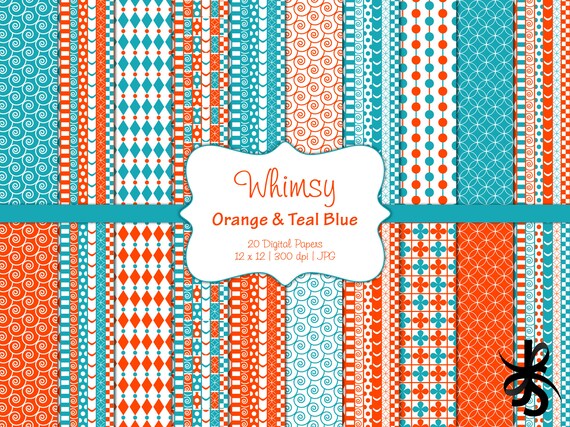 Teal And Coral Patterns