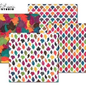 Botanical-fall Colors-digital Scrapbook Papers-commercial Use-fall ...
