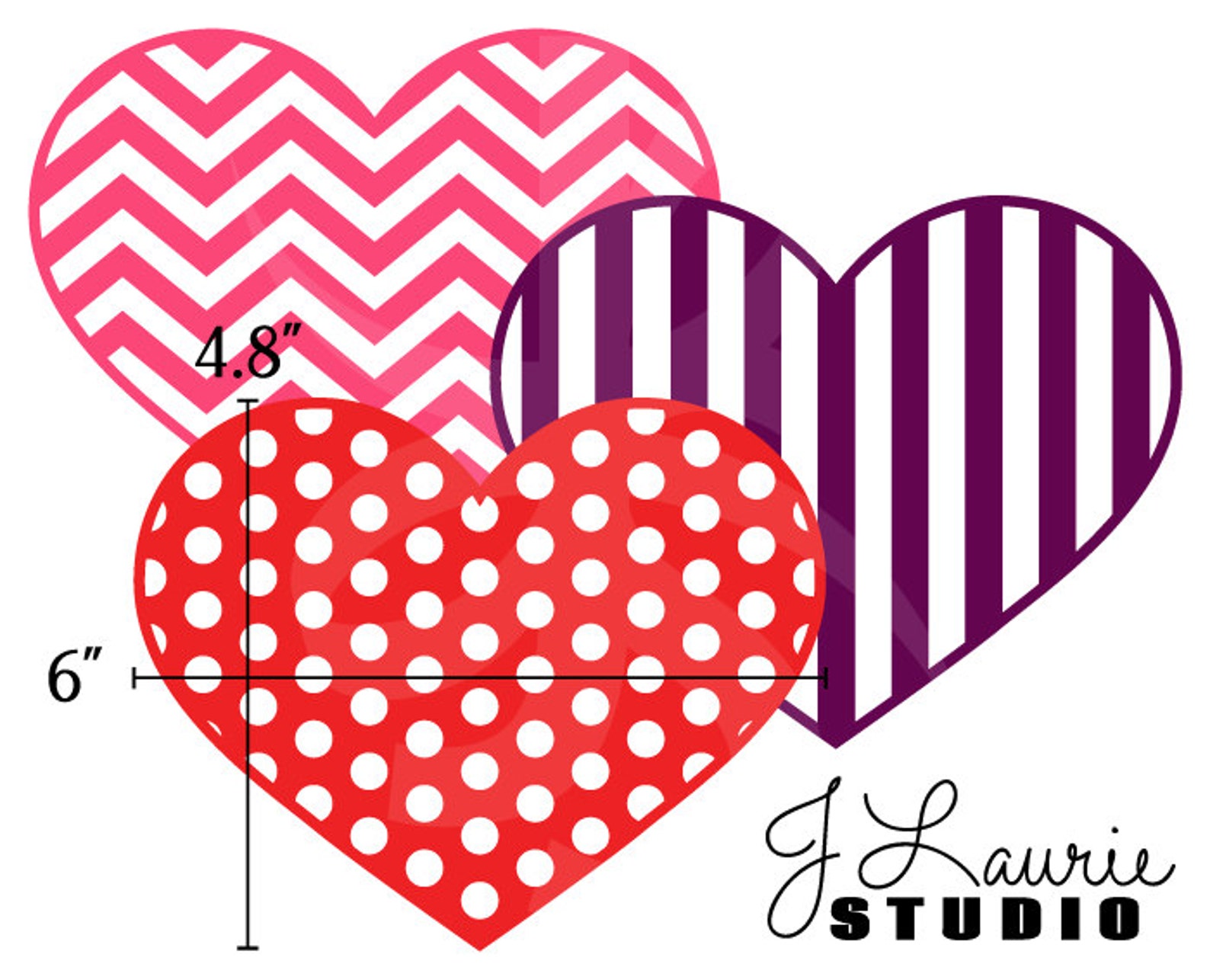 Digital Clipart Hearts-valentine Hearts-valentines Clipart-red-pink ...