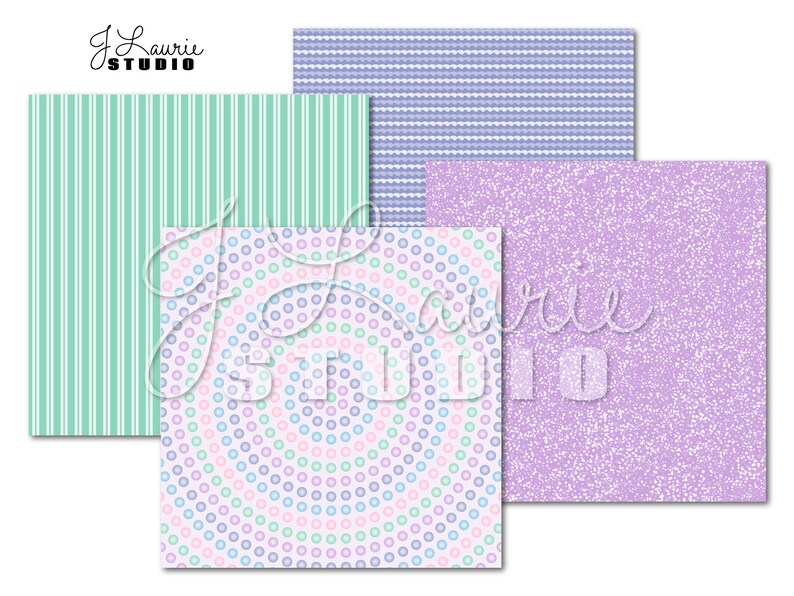 Sugar Rush-digital Scrapbook Papers-commercial Use-pastel Colors-pink ...