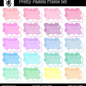 Digital Clipart Frames-pretty Pastels-frames-text Boxes-baby-borders ...