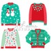 Ugly Christmas Sweater Clipart-commercial Use-digital Clip Art Clothes ...