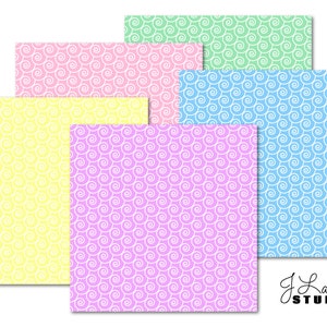Pastel Swirls-digital Scrapbook Papers-commercial Use-spirals-baby ...