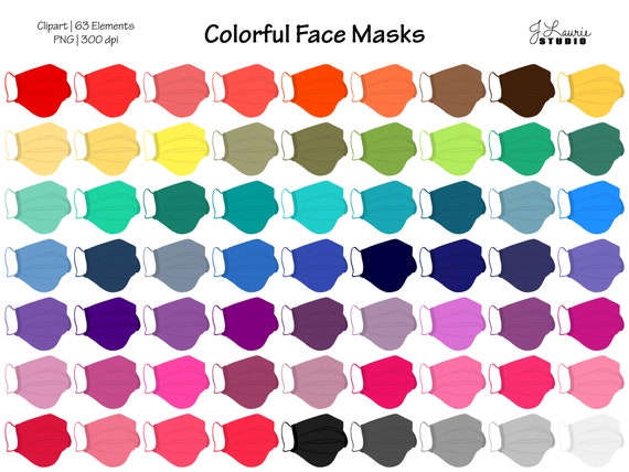 Clipart Face Masks-commercial Use-digital Face | Etsy