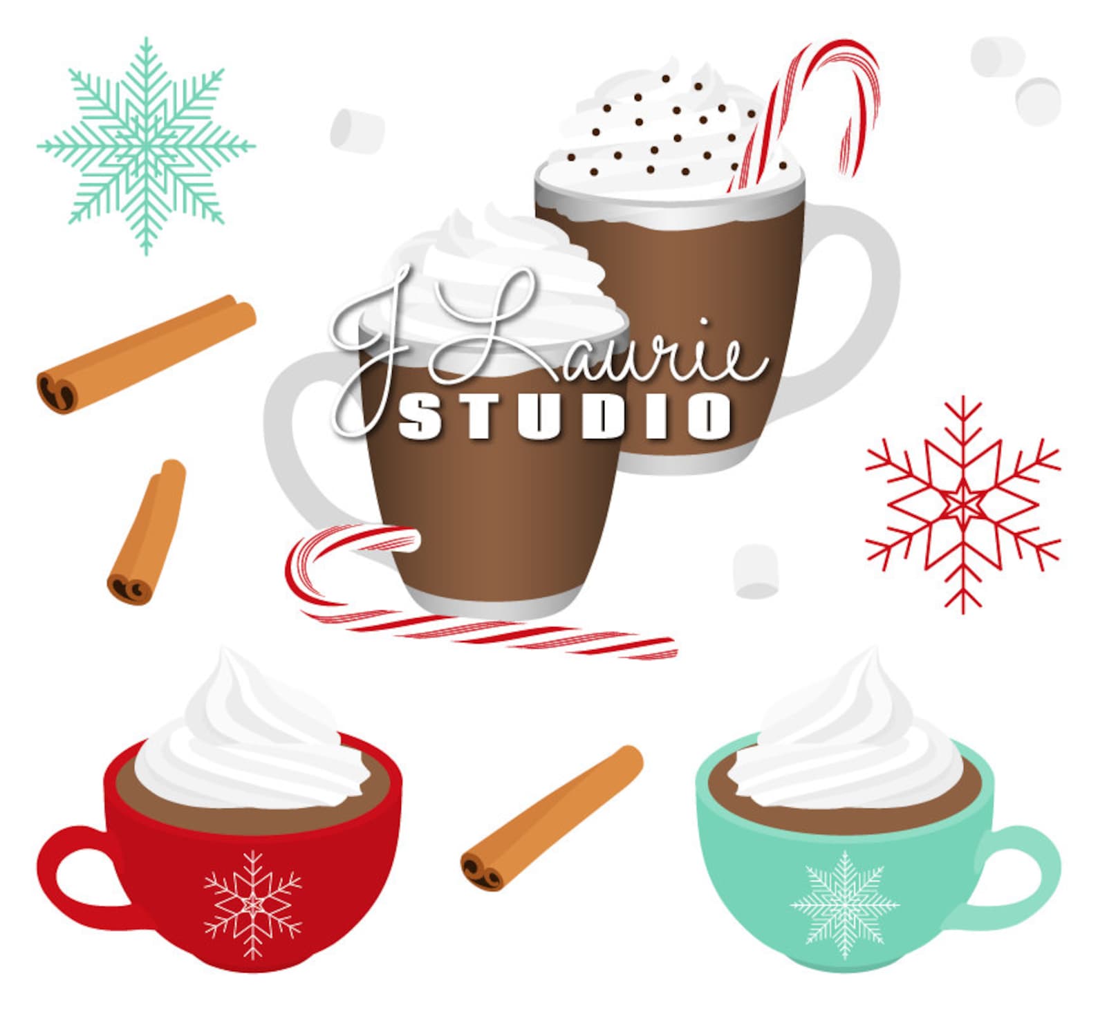 Digital Clipart-christmas Cocoa-hot Chocolate-holiday - Etsy