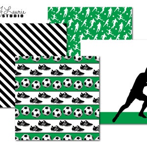 Soccer-digital Scrapbook Papers-commercial Use-net-ball-football-field ...